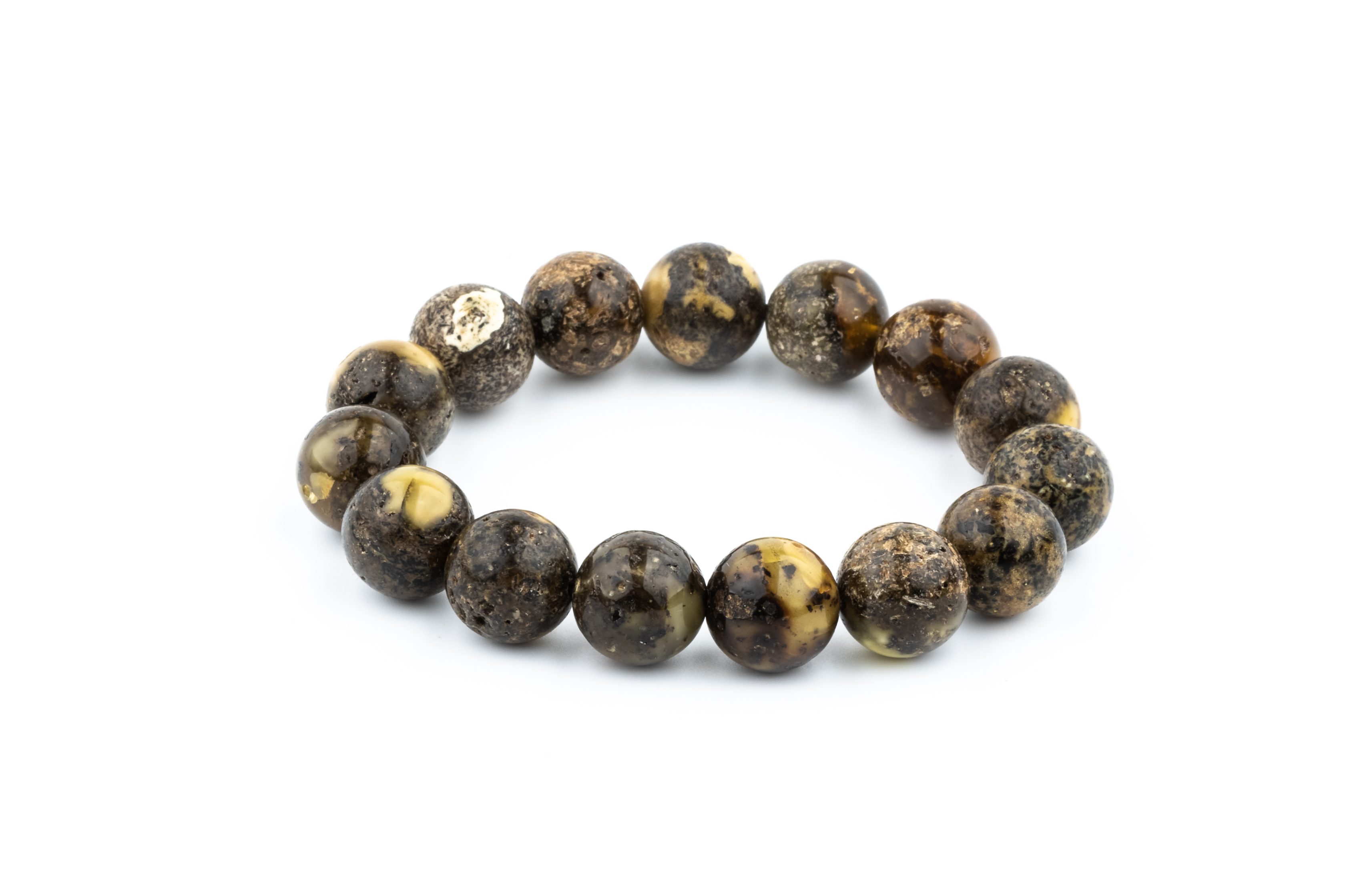 Round Beads Solid Amber Bracelet "Dreams II" - Amber Queen