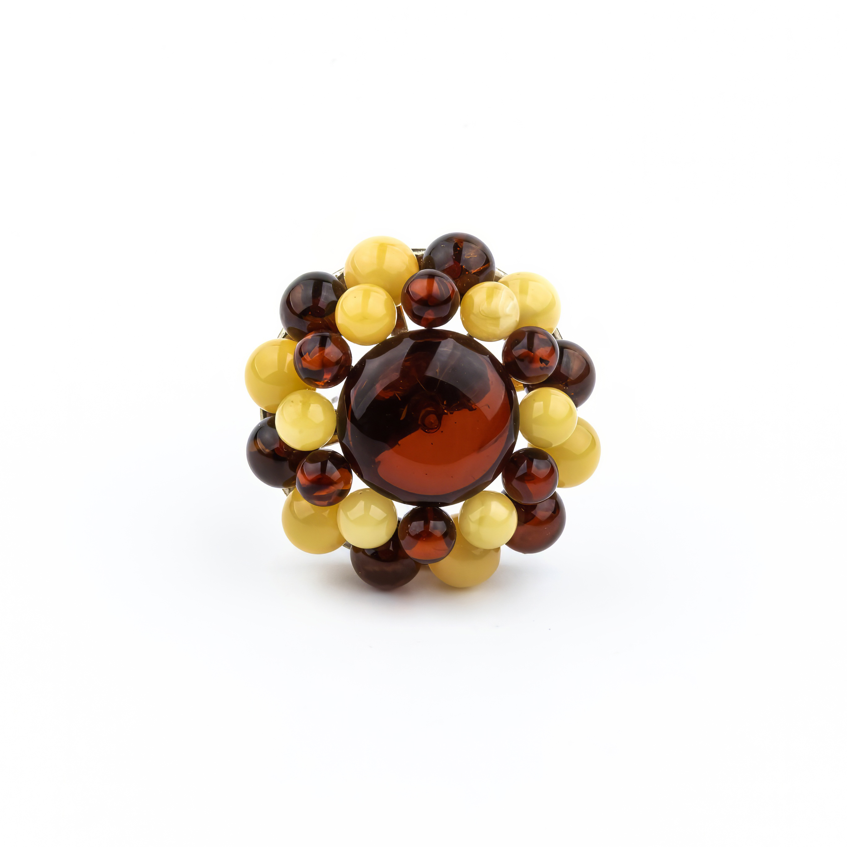 Natural Baltic Amber Brooch "Flower" - Amber Queen