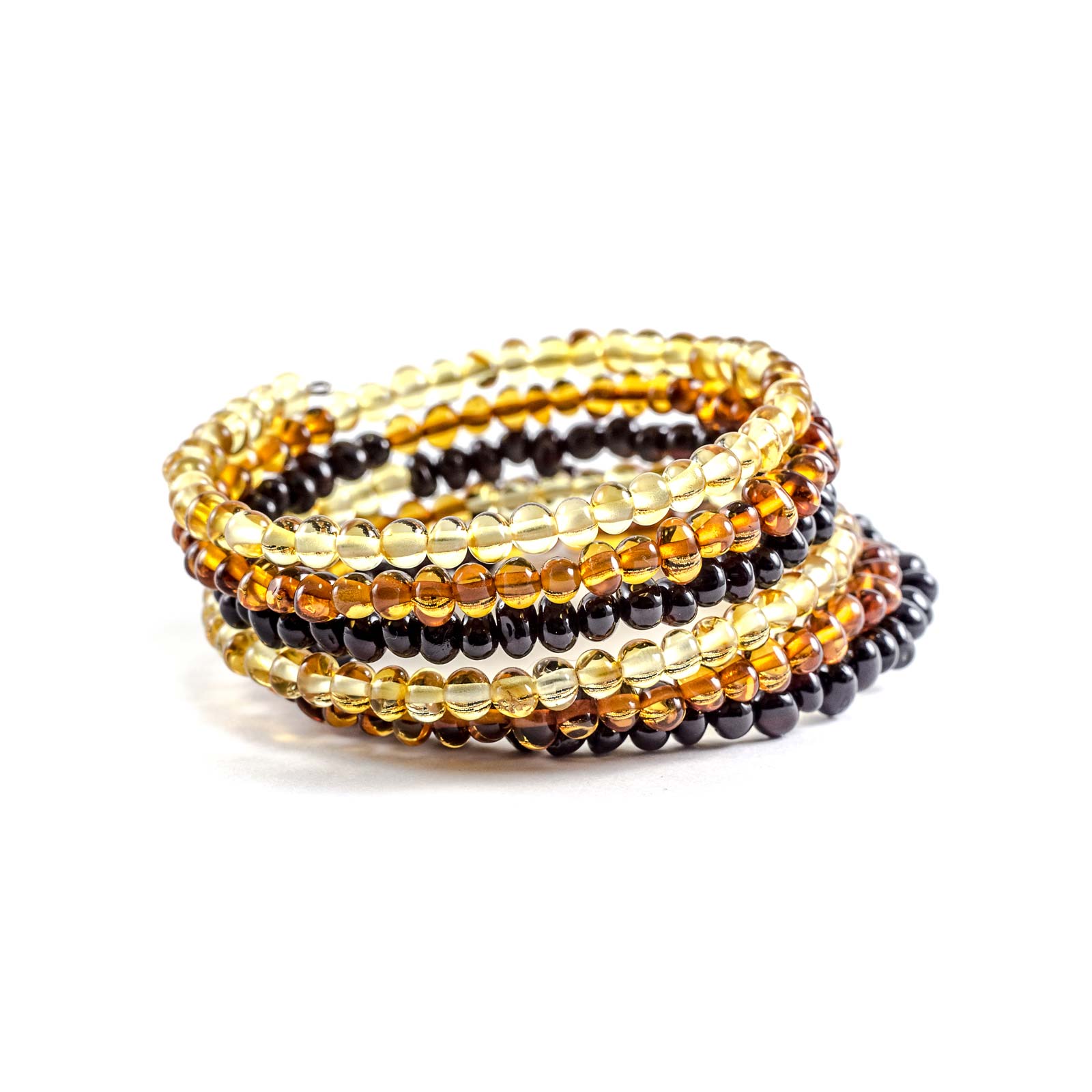 Baltic Amber Bracelet "Snake" Rainbow - Amber Queen