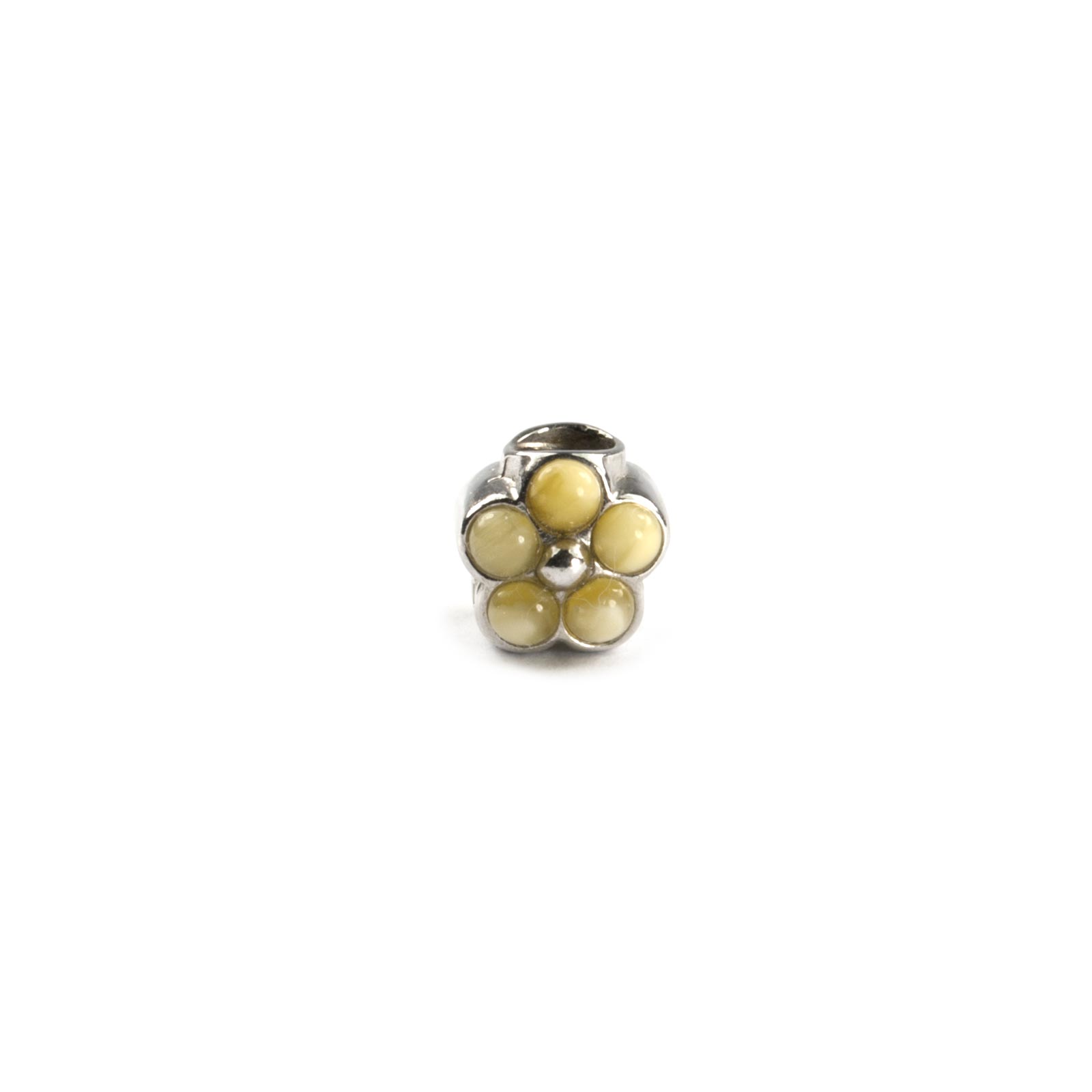 Pandora Style Amber Charm Flower Matte - Amber Queen